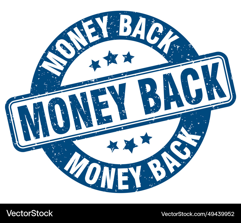Money back stamp label round grunge Royalty Free Vector