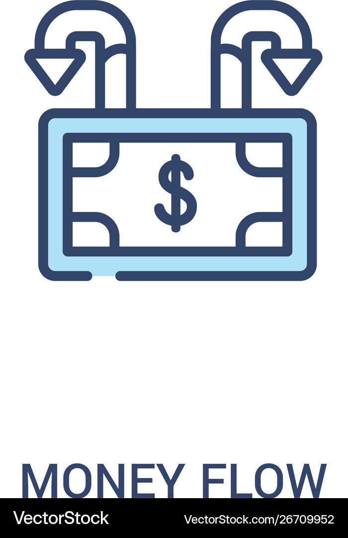 Money flow concept 2 colored icon simple line Vector Image