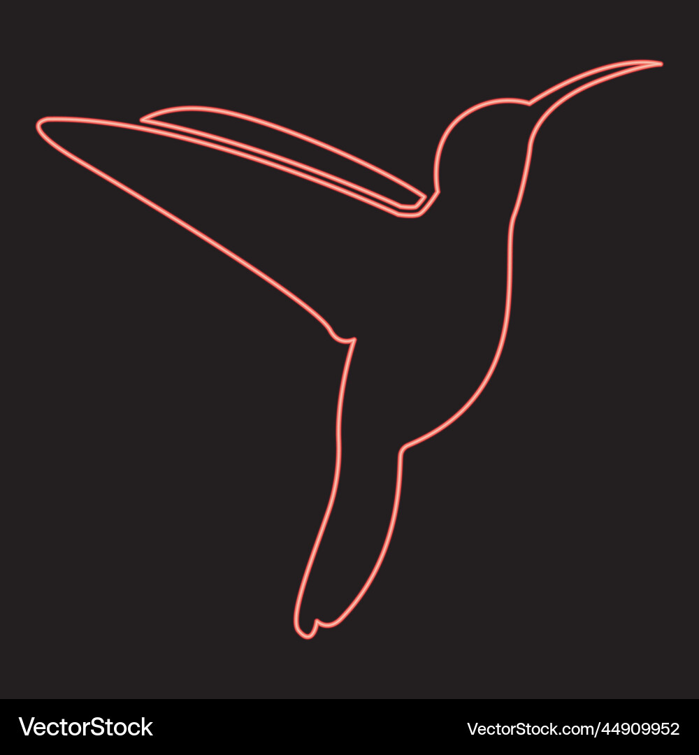 Neon hummingbird red color image flat style Vector Image