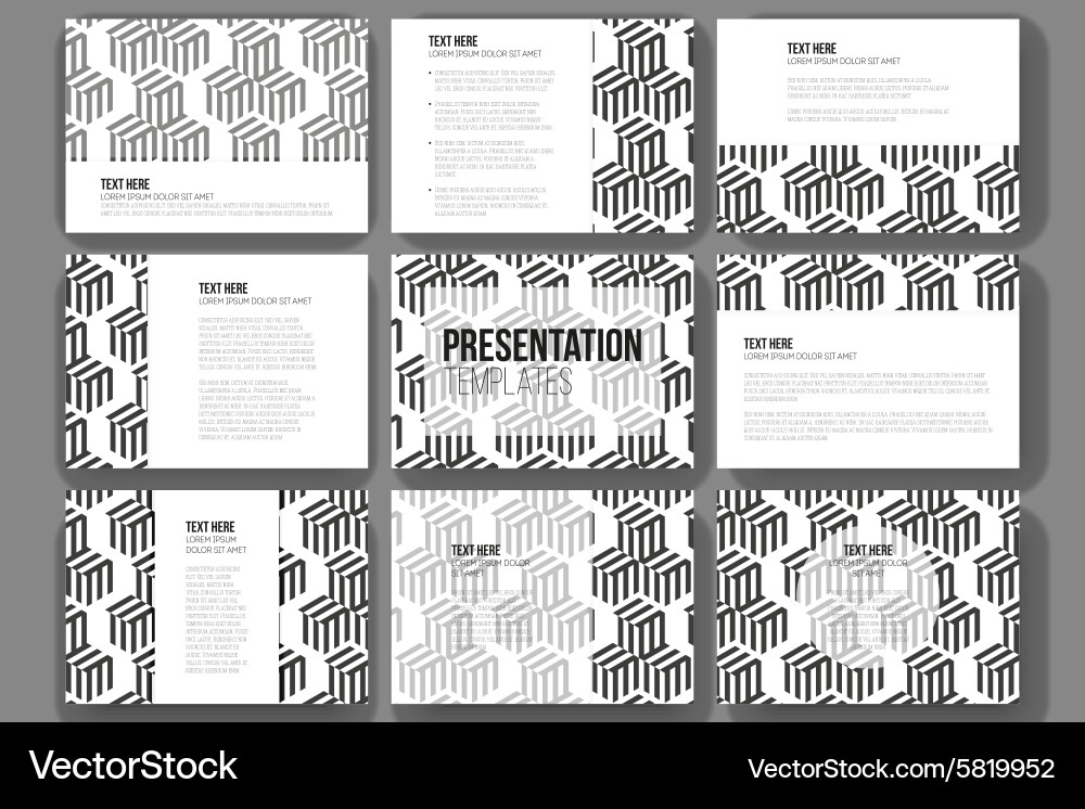 Set of 9 templates for presentation slides modern Vector Image
