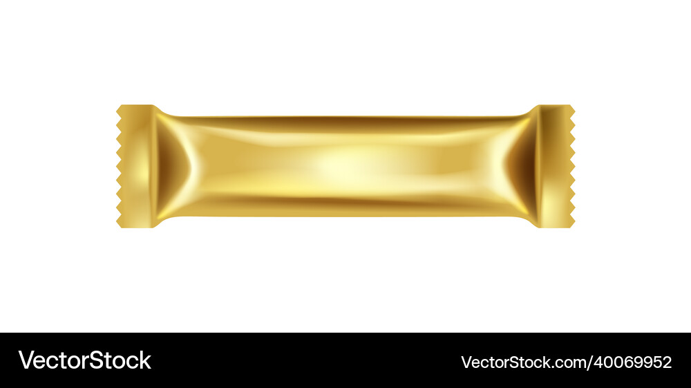 Stick golden sachet package for chocolate bar Vector Image