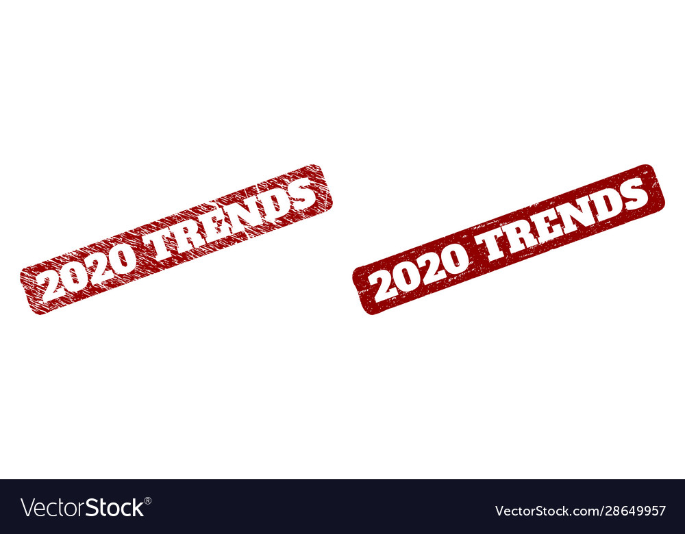 2020 trends red rounded rough rectangular stamp Vector Image