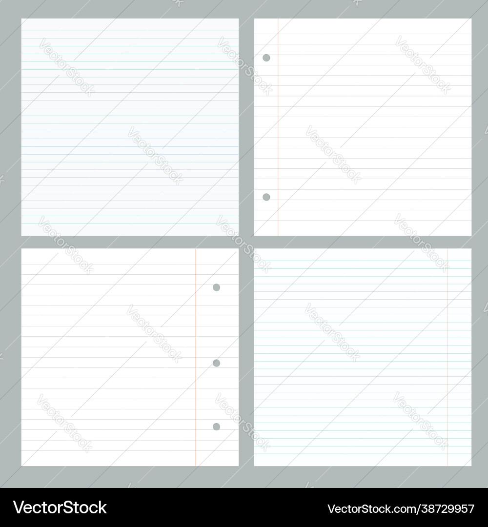 Digital creation a notepad with lines and holes Vector Image