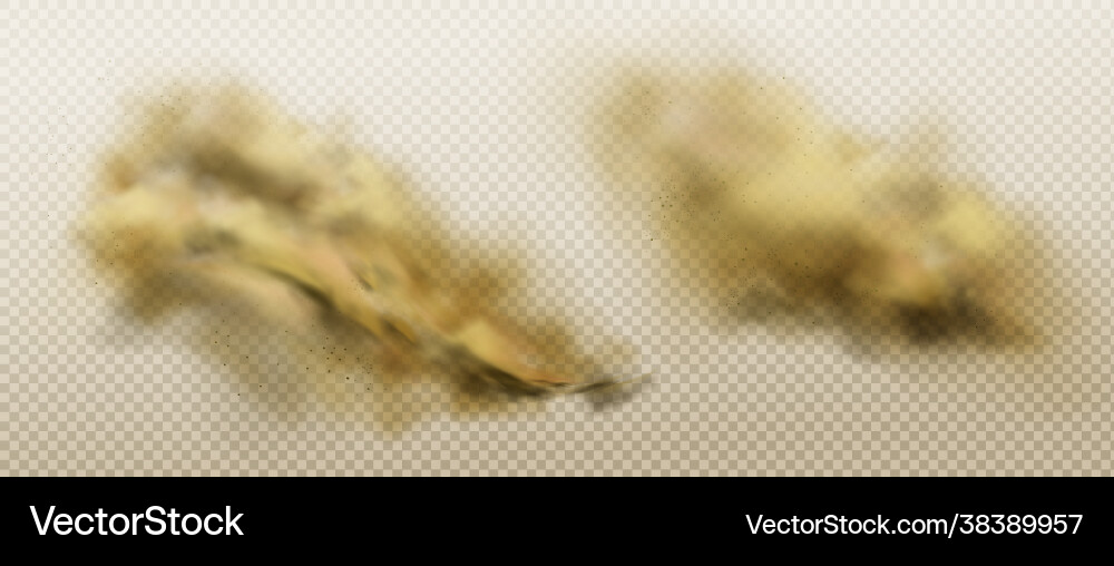 Dirty dust clouds flying sand and soil Royalty Free Vector