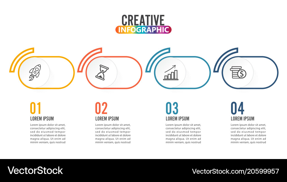 Four steps infographics - can a strategy Vector Image