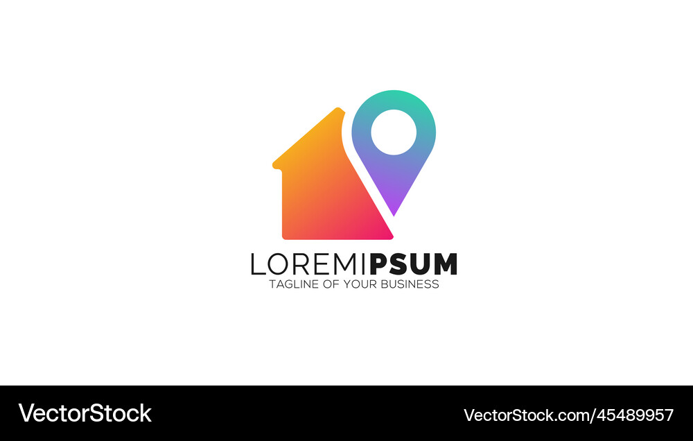 Home location pin logo design gradient color Vector Image