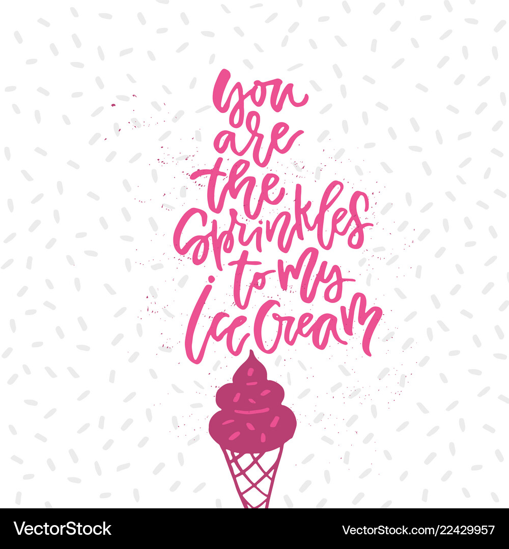 Ice Cream Lettering - Sweet & Romantic Vector Image