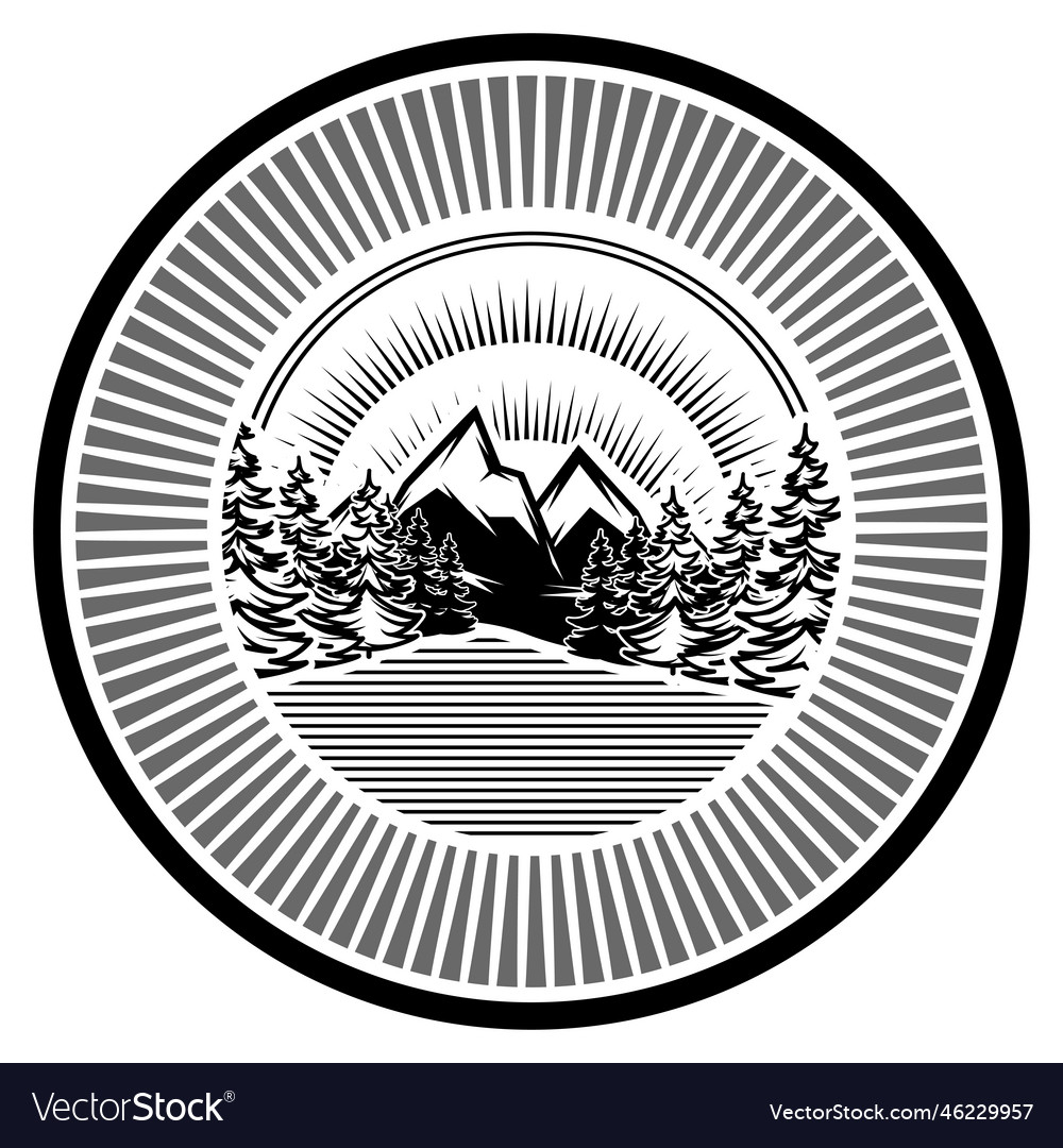 Monochrome badge template for design Royalty Free Vector