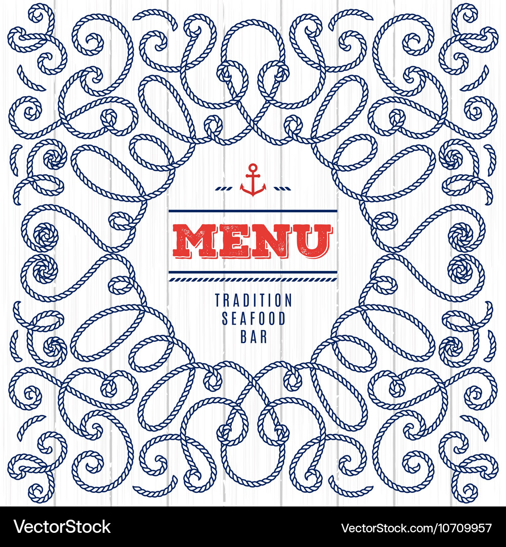Seafood menu modern idea elegant frame with marine