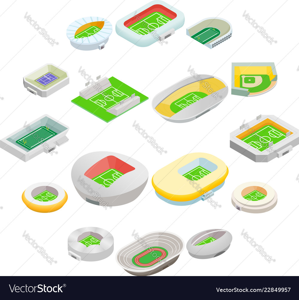 Stadium isometric 3d icons Royalty Free Vector Image Stadium isometric 3d icons Royalty Free Vector Image