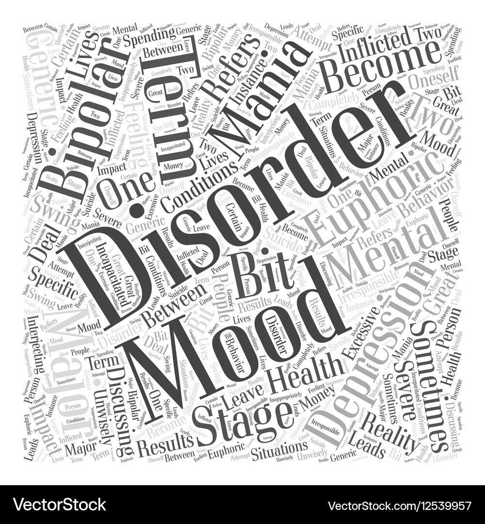 What is a Mood Disorder Word Cloud Concept Vector Image