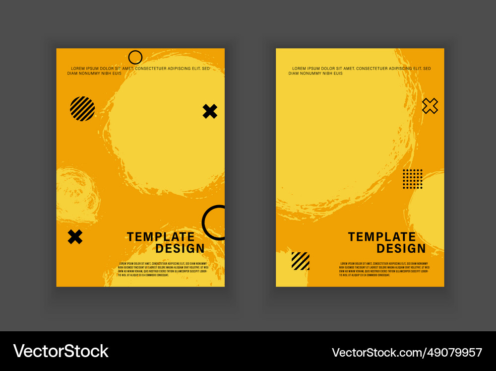 Yellow grunge banner template flyer Royalty Free Vector