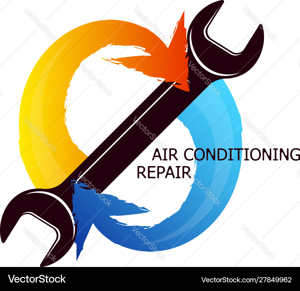 Air conditioning repair wrench Royalty Free Vector Image