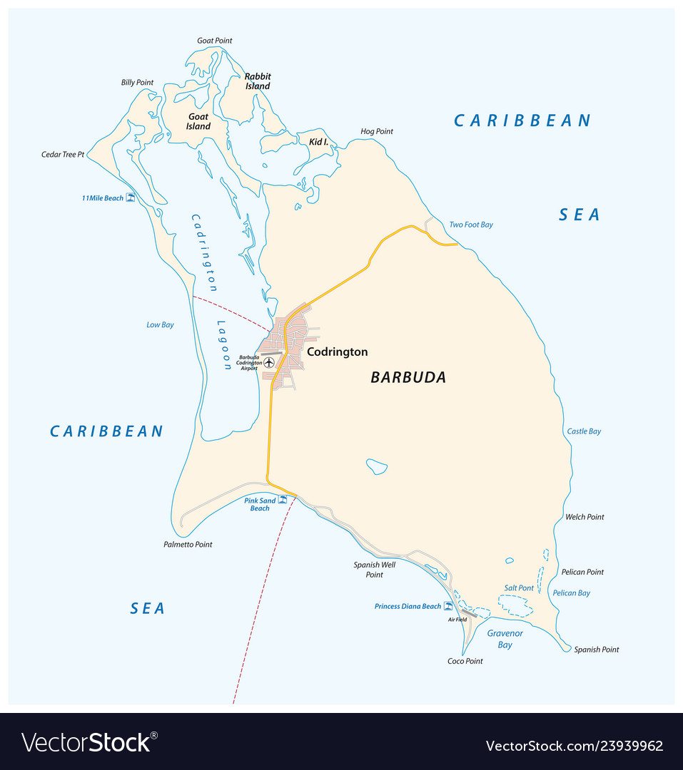 Barbuda map Royalty Free Vector Image - VectorStock