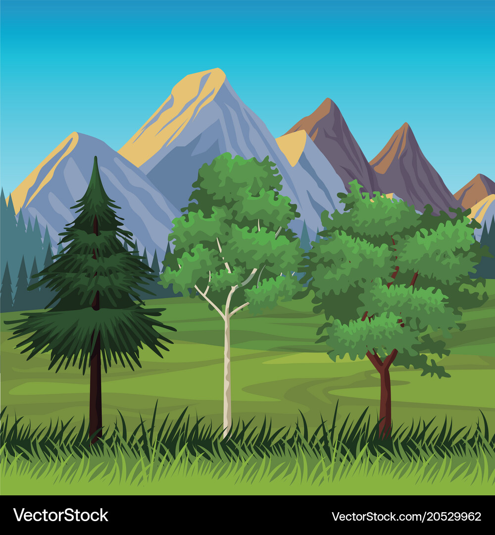 Beautiful nature landscape Royalty Free Vector Image