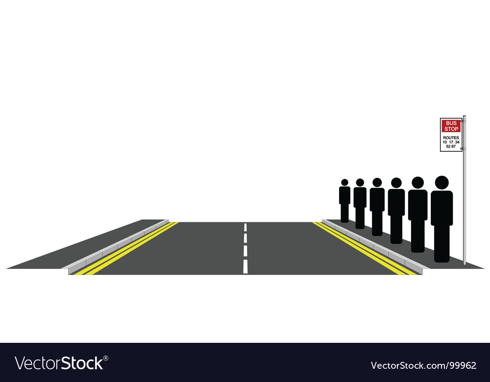 Bus queue Royalty Free Vector Image - VectorStock
