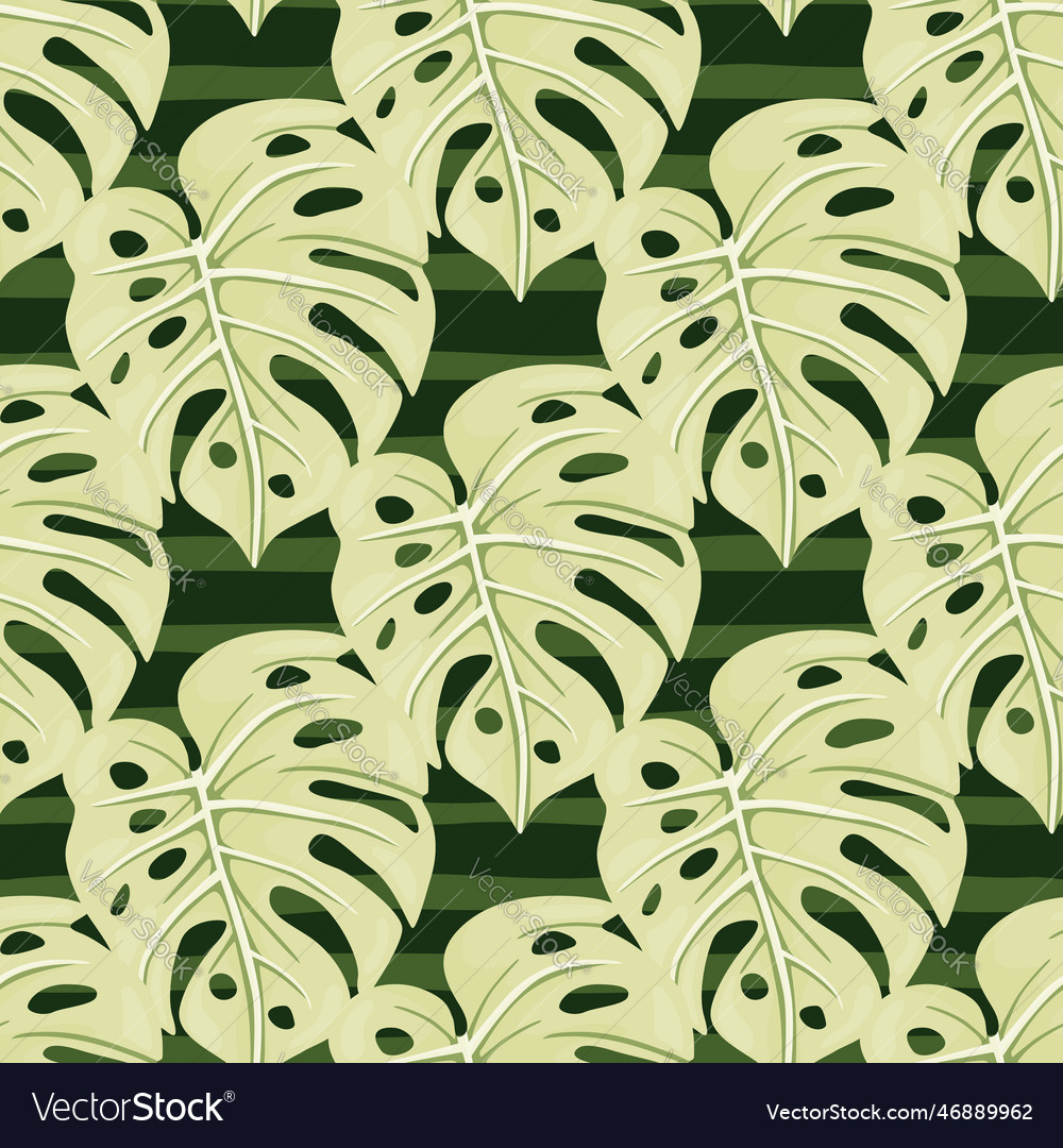 Decorative Tropical Leaf Seamless Pattern Vector Image