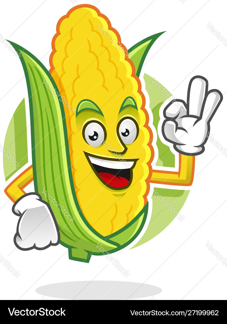 Delicious corn mascot character cartoon Royalty Free Vector
