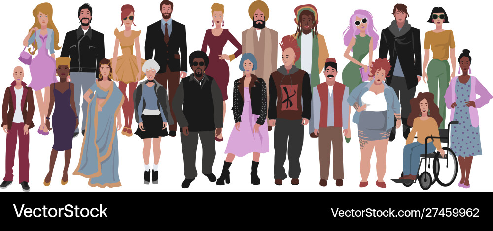 Diverse multiracial and multicultural group of Vector Image