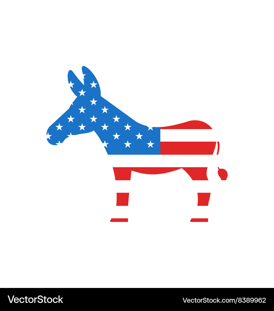 Donkey as a symbol american democrats Royalty Free Vector