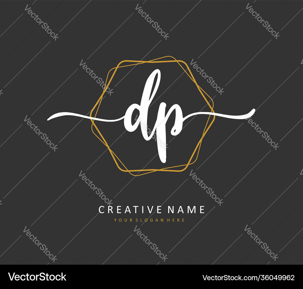 Dp initial letter handwriting and signature logo Vector Image