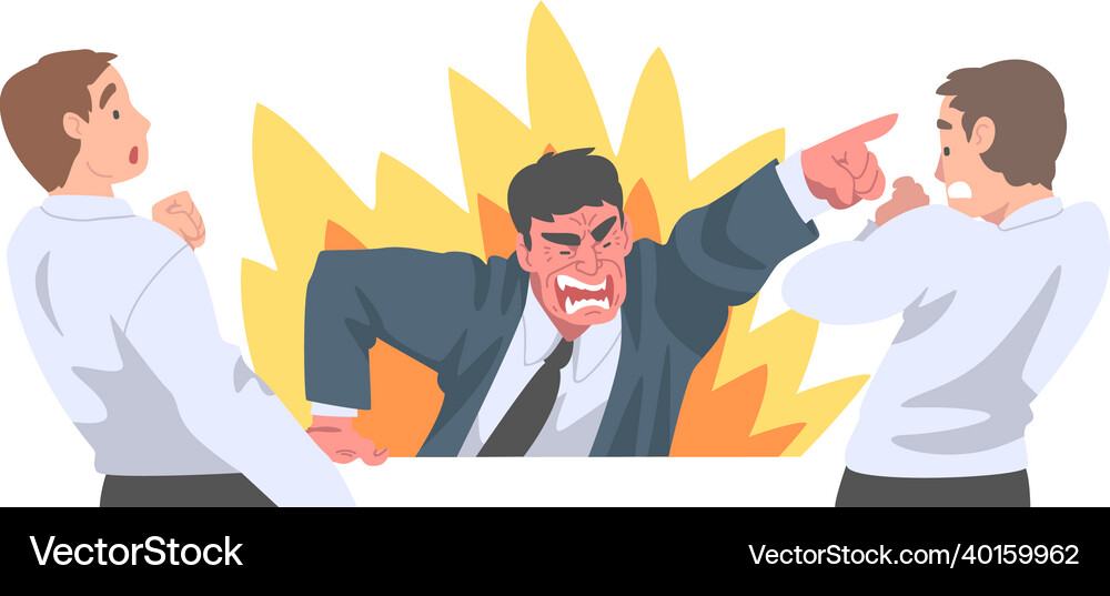 Furious chief screaming and yelling in anger Vector Image