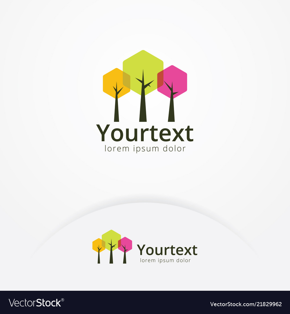 Hexagonal trees logo Royalty Free Vector Image