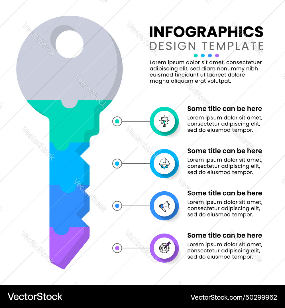 Infographic template key with 4 steps business Vector Image