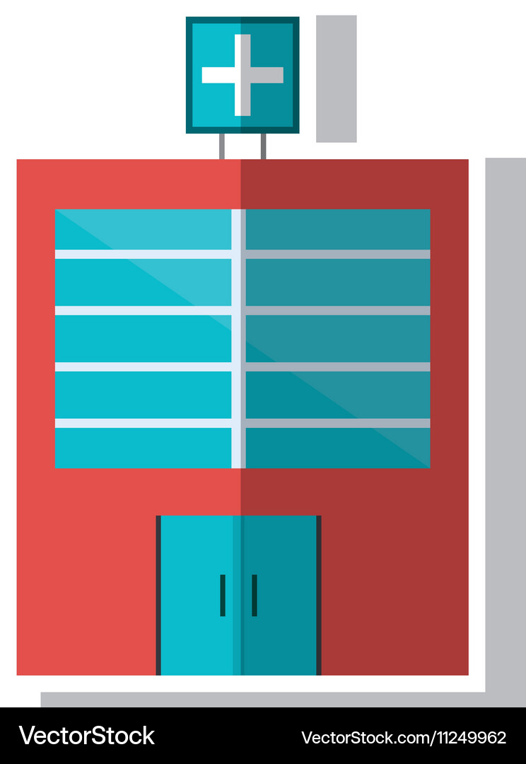 Isolated hospital building design Royalty Free Vector Image