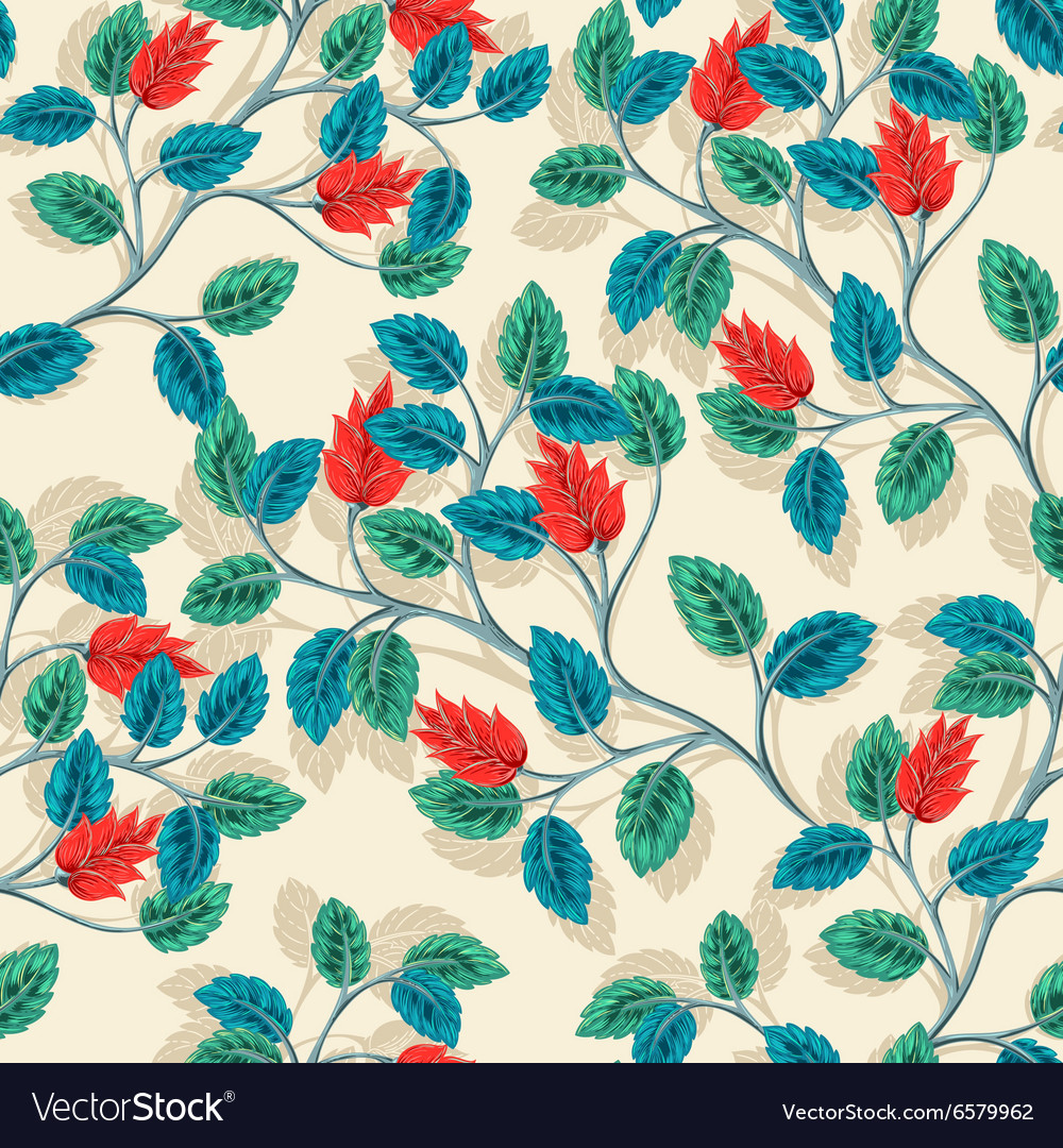 Leaves branch pattern Royalty Free Vector Image