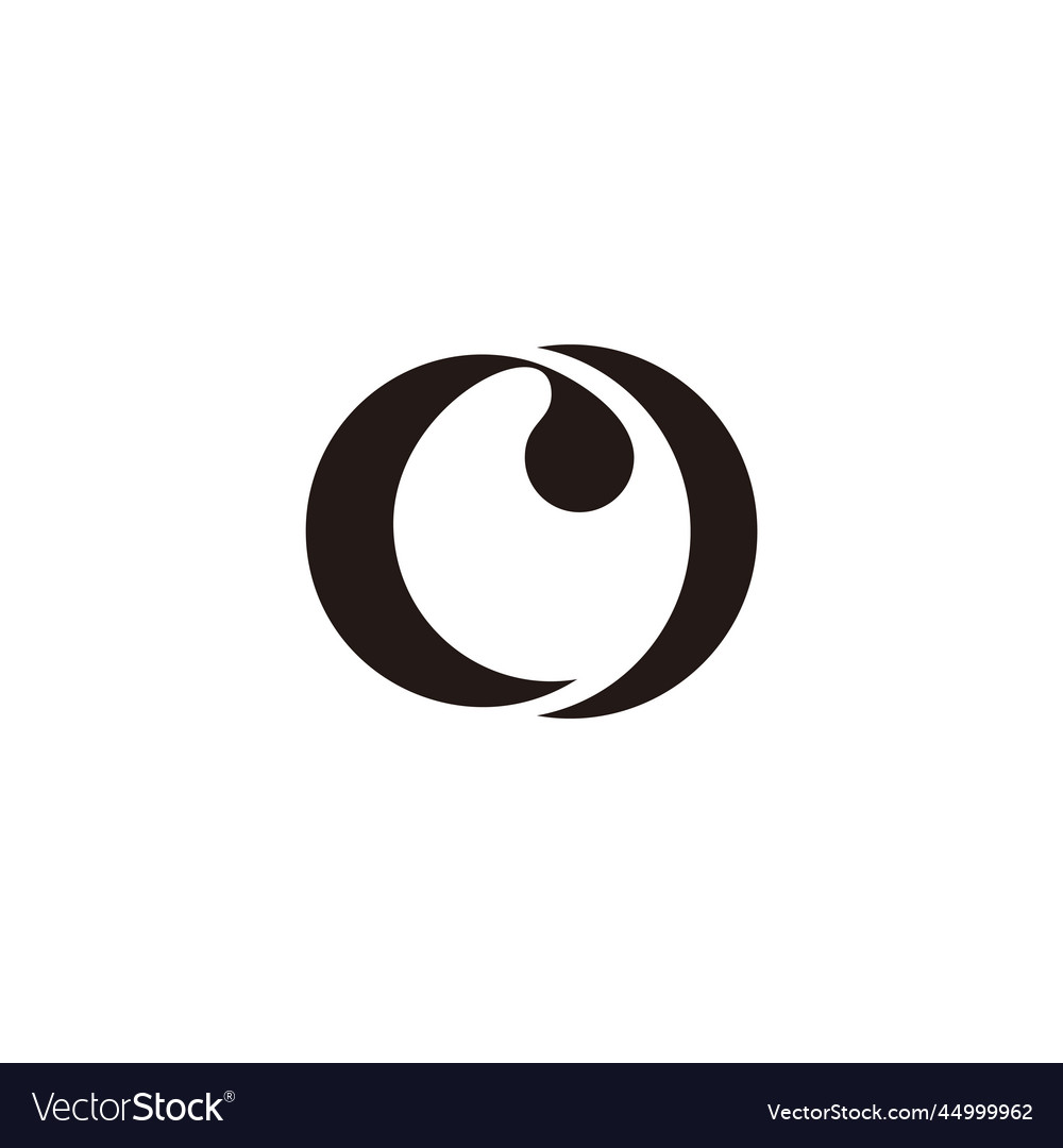 Letter cd curves geometric round logo Royalty Free Vector