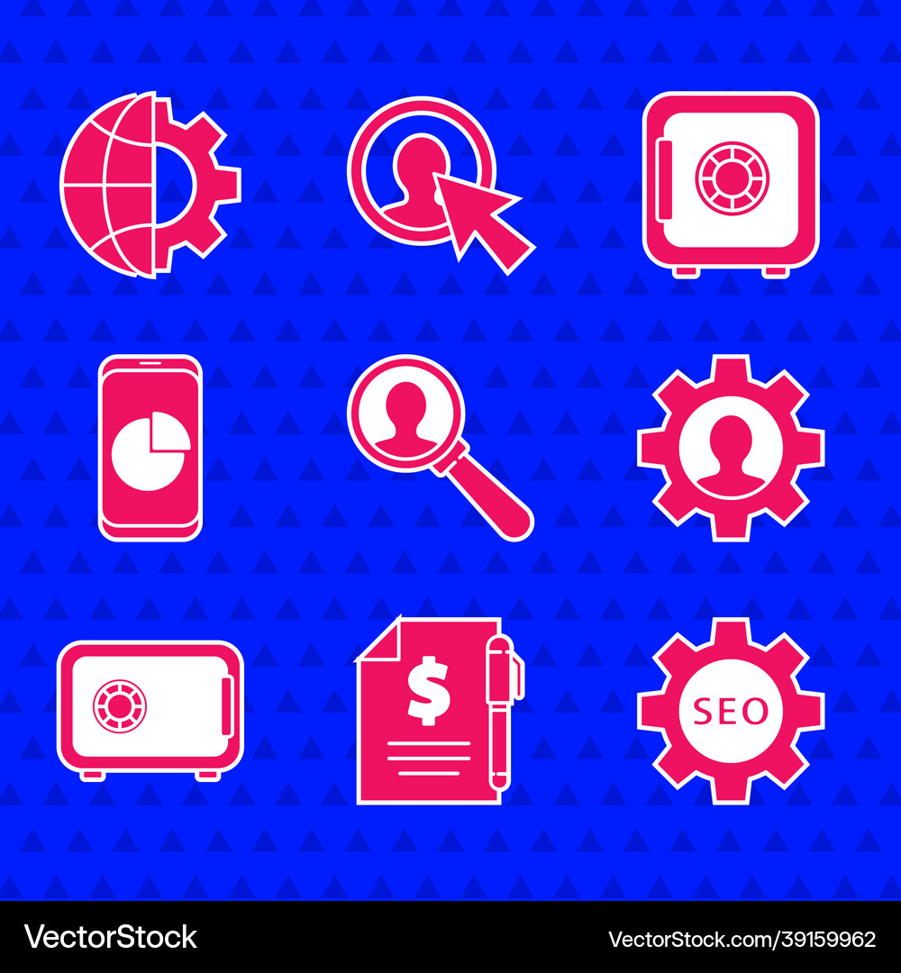 Set magnifying glass for search a people contract Vector Image