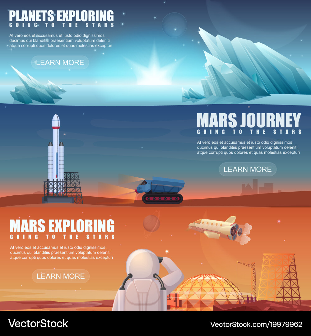 Set of different banners dedicated to alien Vector Image