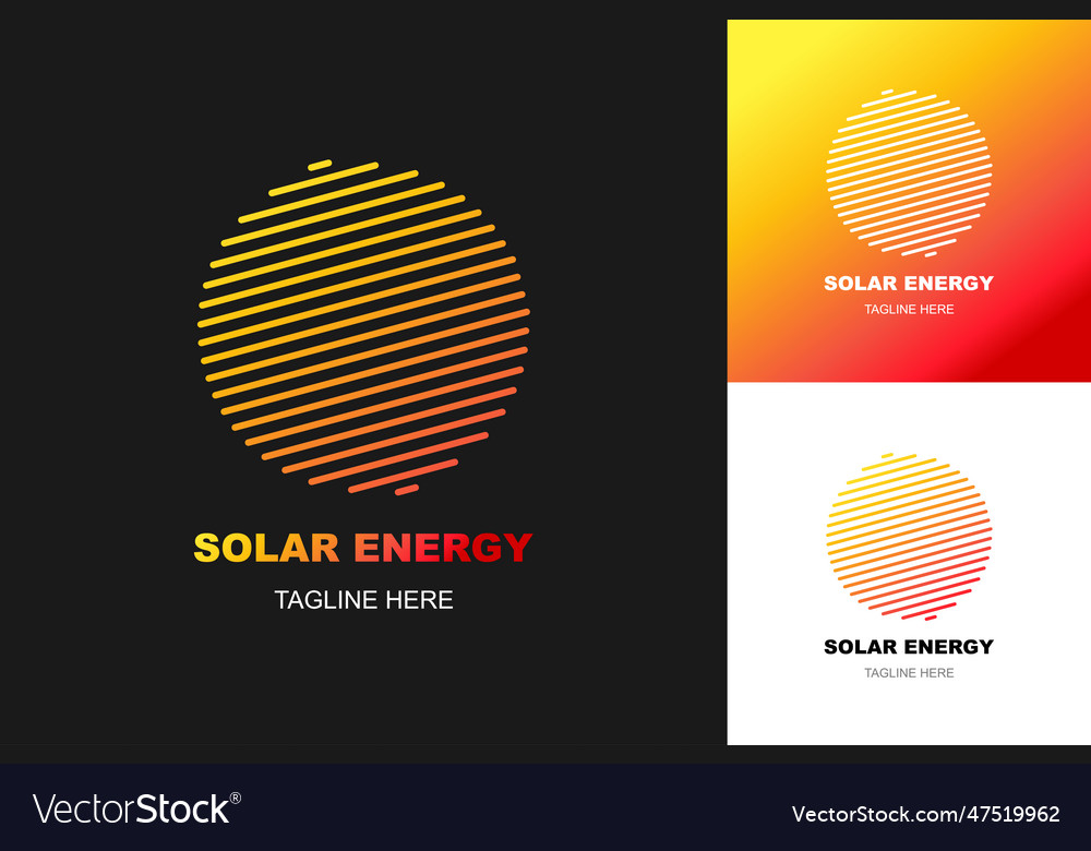Solar energy logo set modern gradient style Vector Image Solar energy logo set modern gradient style Vector Image