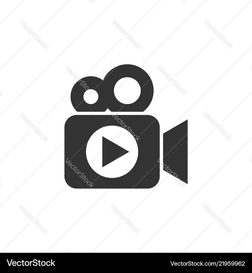 Video camera icon in flat style movie play Vector Image