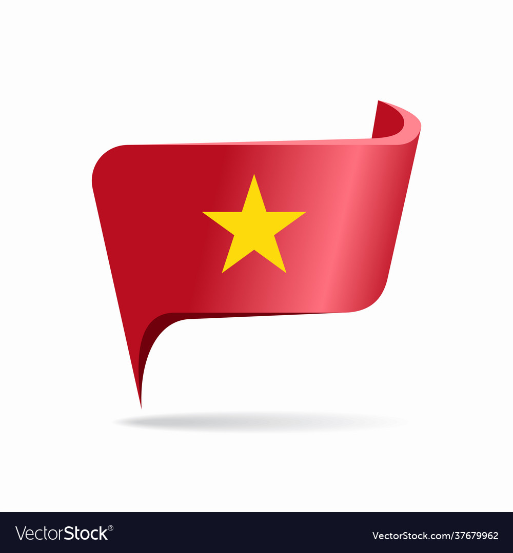 Vietnamese flag map pointer layout Royalty Free Vector Image
