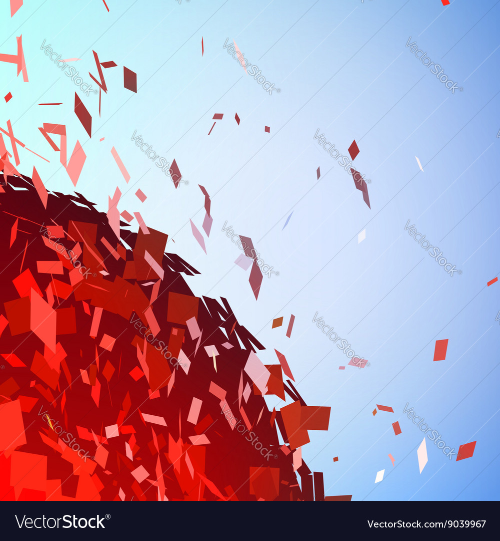 Abstract background with broken surface explosion Vector Image