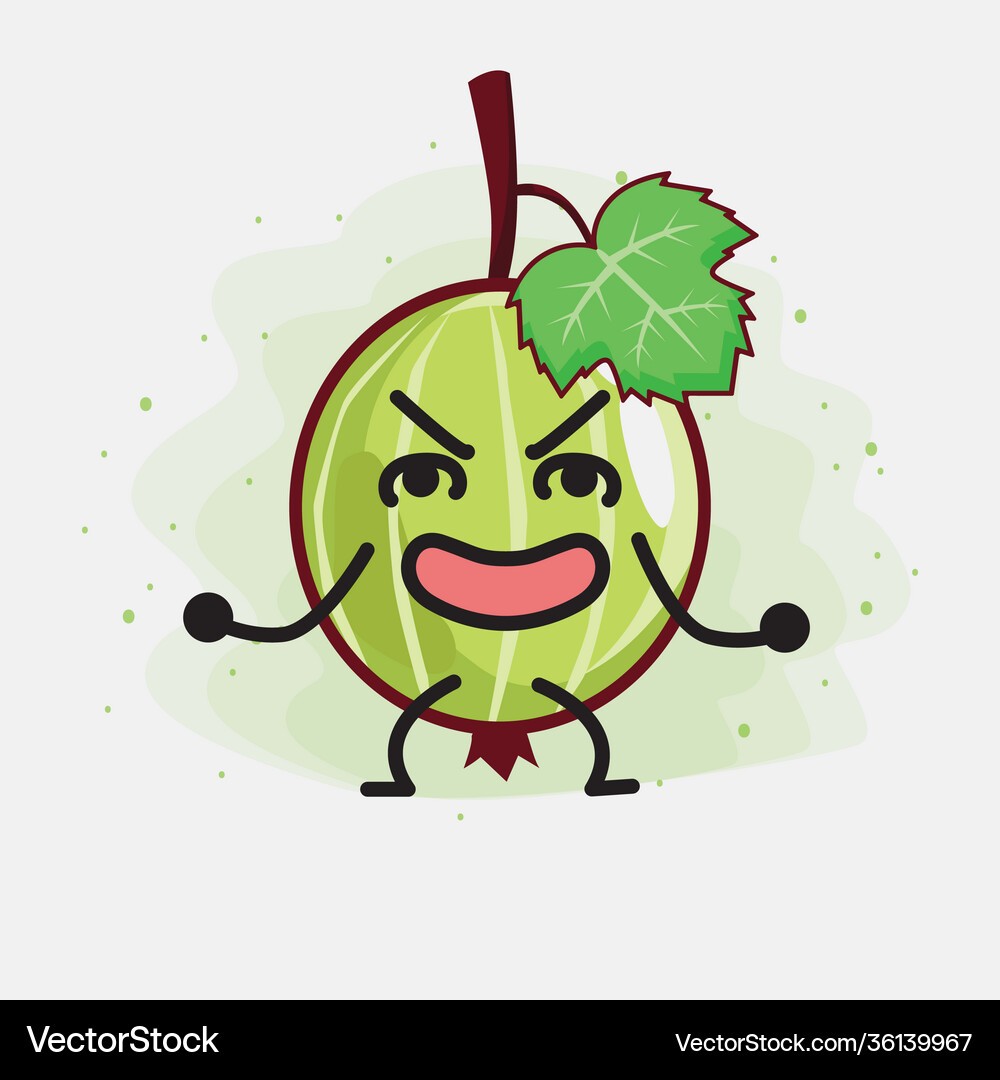 Cute gooseberry fruit mascot character Royalty Free Vector