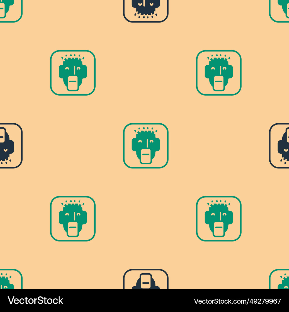 Green and black rapper icon isolated seamless Vector Image