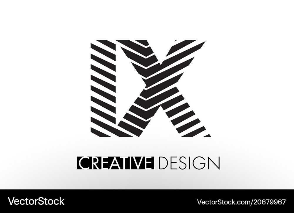 Ix i x lines letter design with creative elegant Vector Image