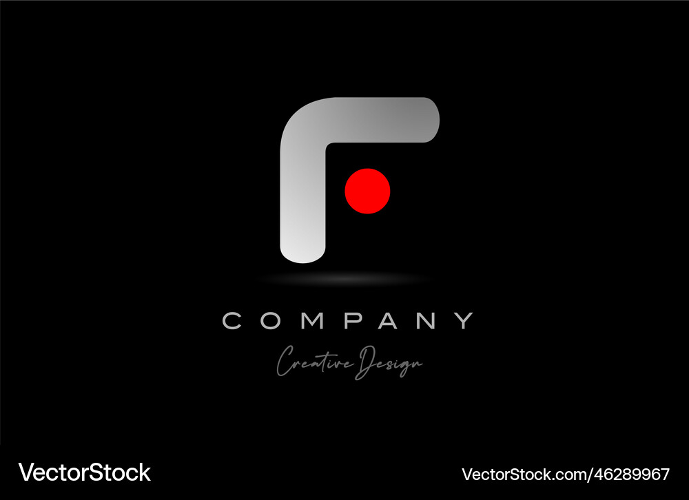 Red grey alphabet letter logo icon design Vector Image