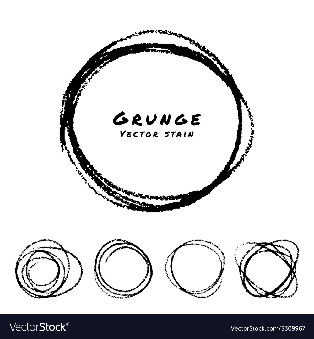 Set hand drawn scribble circles design elements Vector Image