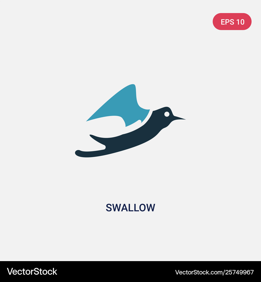 Two color swallow icon from animals concept Vector Image