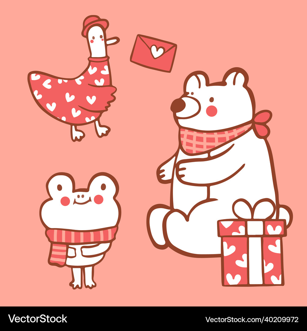 Big isolated hand drawn cartoon character design Vector Image