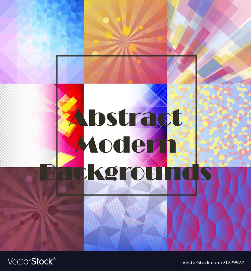 Collection of abstract multicolored backgrounds Vector Image