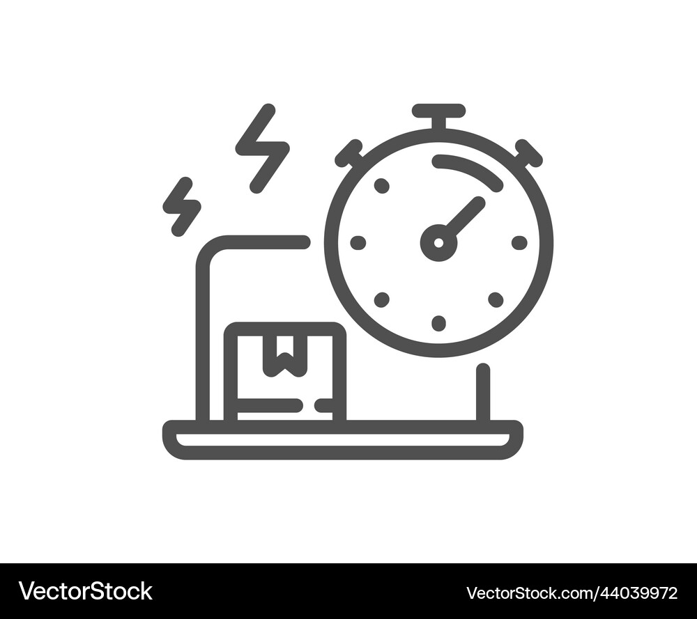 Delivery time line icon parcel shipment sign Vector Image
