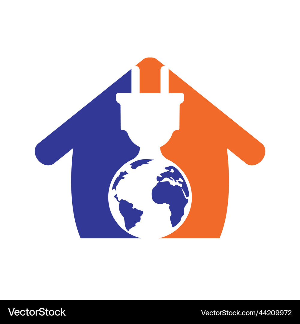 Global electric cord logo design template Vector Image