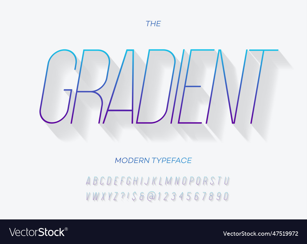 Gradient font trendy typography Royalty Free Vector Image