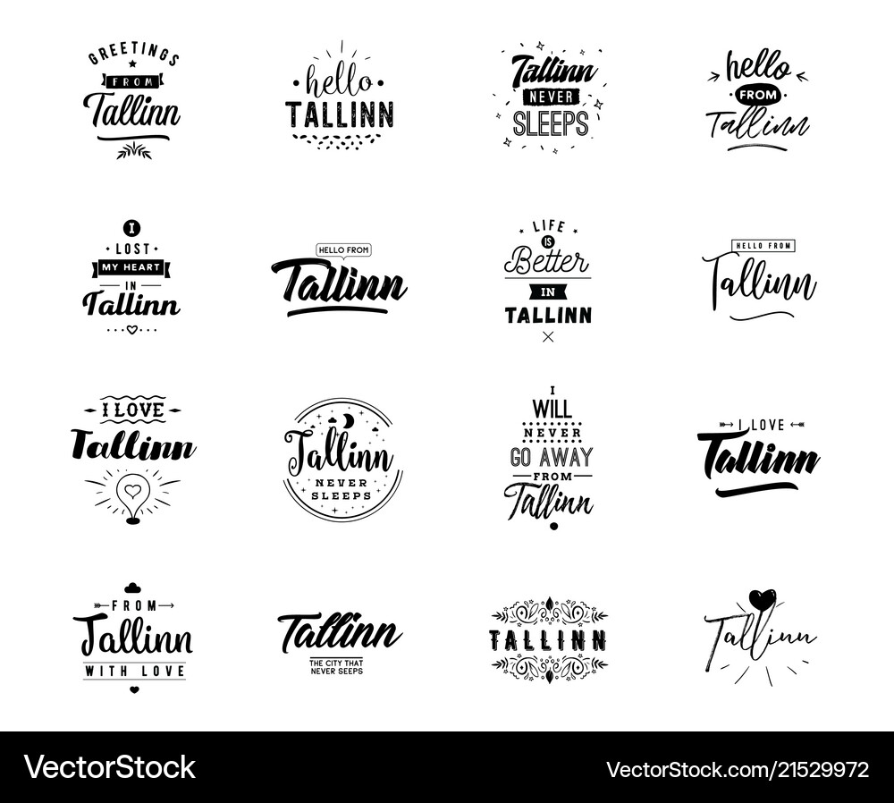 Greeting cards design isolated logos typography Vector Image