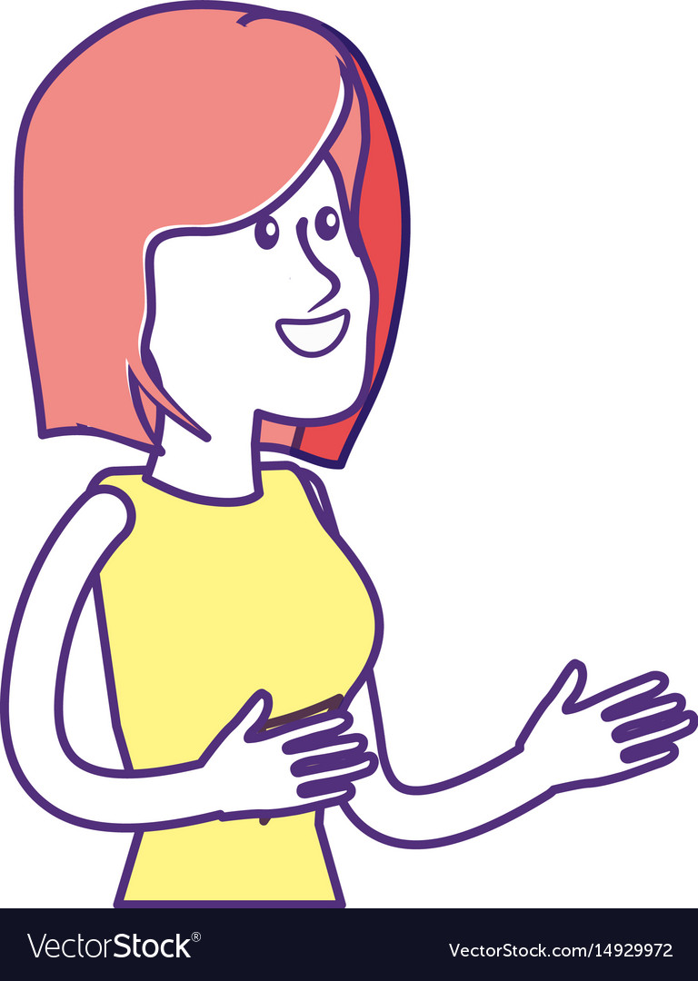Happy Beautiful Woman With Hairstyle And Elegant Vector Image